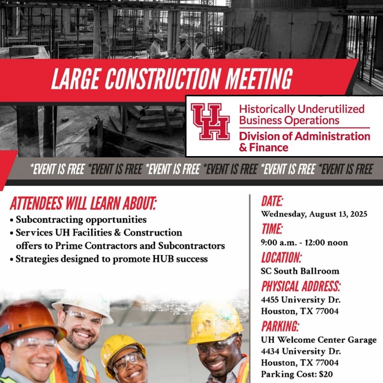 University of Houston HUB Large Construction Meeting